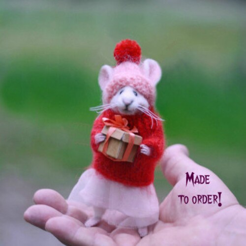 Made to Order White Mouse Birthday Gift Felting Mouse Mouse - Etsy