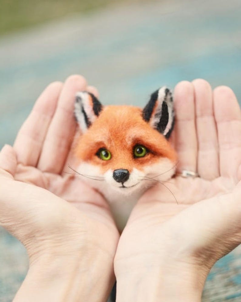 Collectible figurine Sculpture fox Collectible fox Ooak artist | Etsy