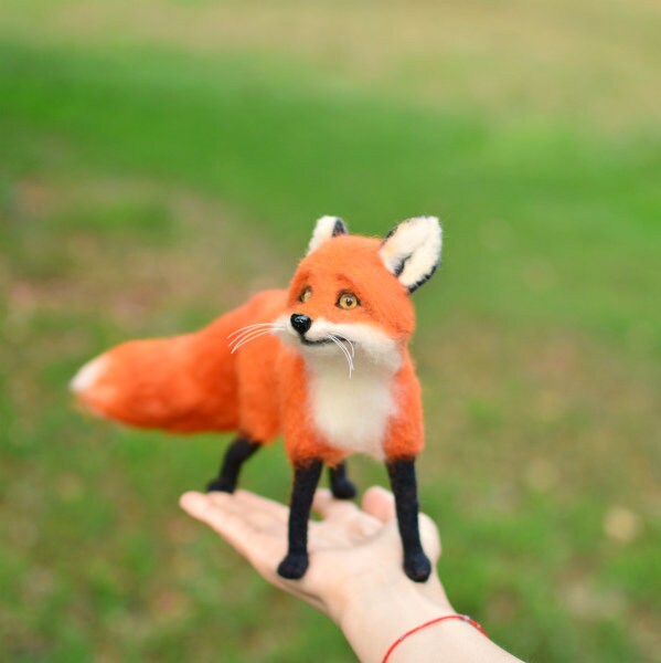 Collectible red fox Figurine fox Sculpture needle felt fox | Etsy