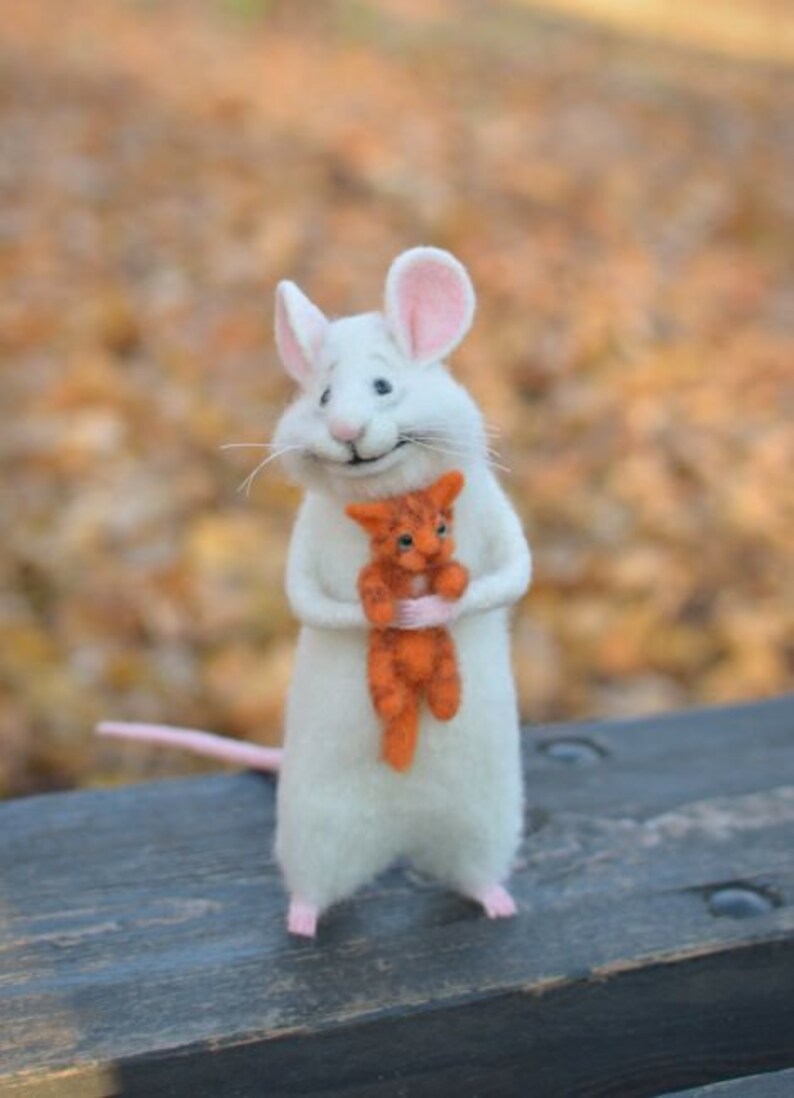 Made to Order Felted Rat Cute Rat White Rat Miniature Rat | Etsy