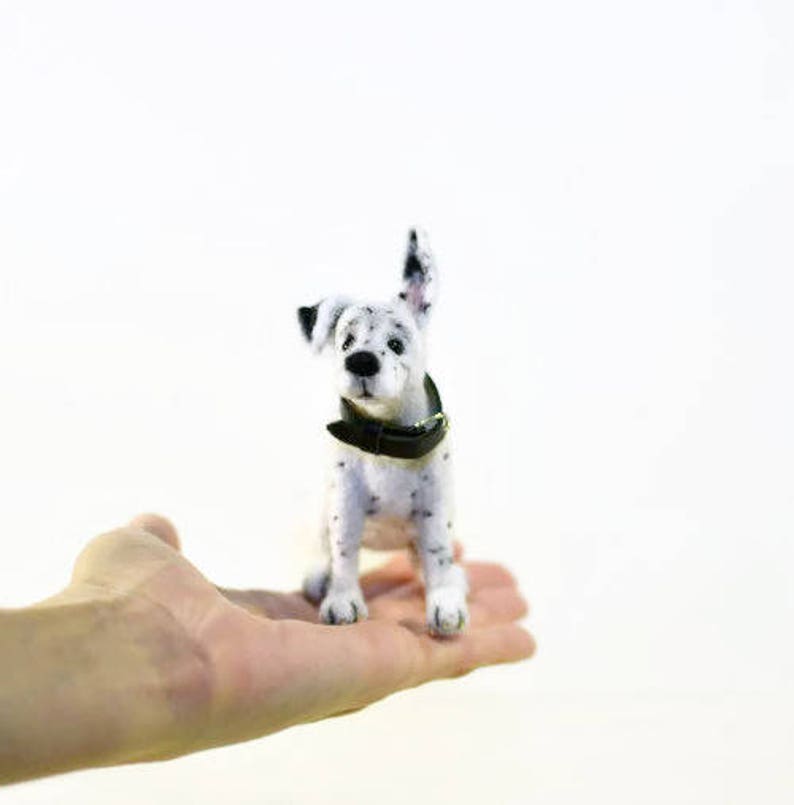 MADE TO ORDER Miniature dog Miniature sculpture Felted dog | Etsy