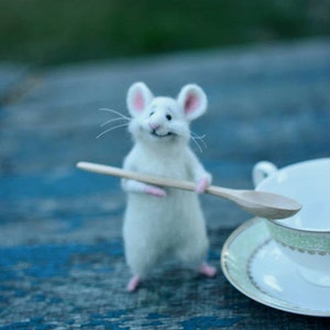 MADE TO ORDER White Mice Mouse in the Cup Cute Mouse Mouse on the ...