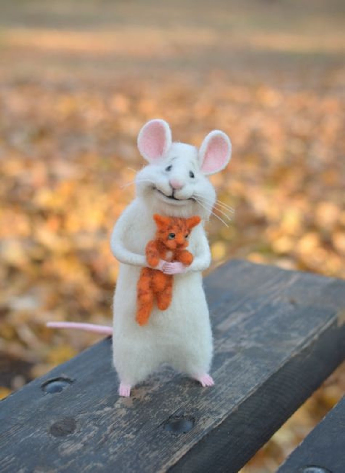 Made to Order Felted Rat Cute Rat White Rat Miniature Rat | Etsy