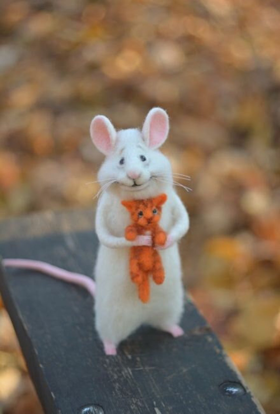 Made to Order Felted Rat Cute Rat White Rat Miniature Rat | Etsy