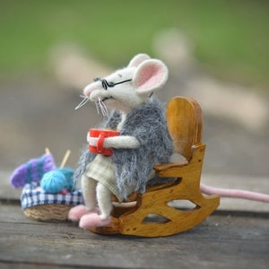 Made to Order Collectible Figurine Mouse in Armchair Gift for - Etsy