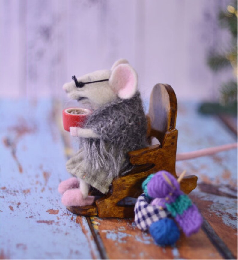 Made to Order Collectible Figurine Mouse in Armchair Gift for - Etsy