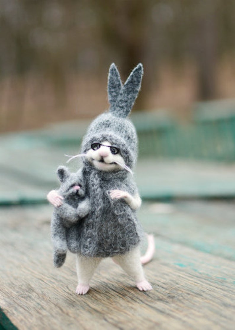 MADE TO ORDER White Rat Cute Rat Needle Felted Mouse Mouse - Etsy