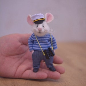 Sailor Mouse, Made to Order, Felted Mouse, Mouse in Clothes, Sailor ...