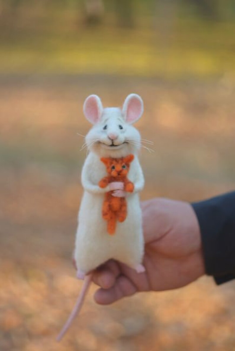 Made to Order Felted Rat Cute Rat White Rat Miniature Rat | Etsy