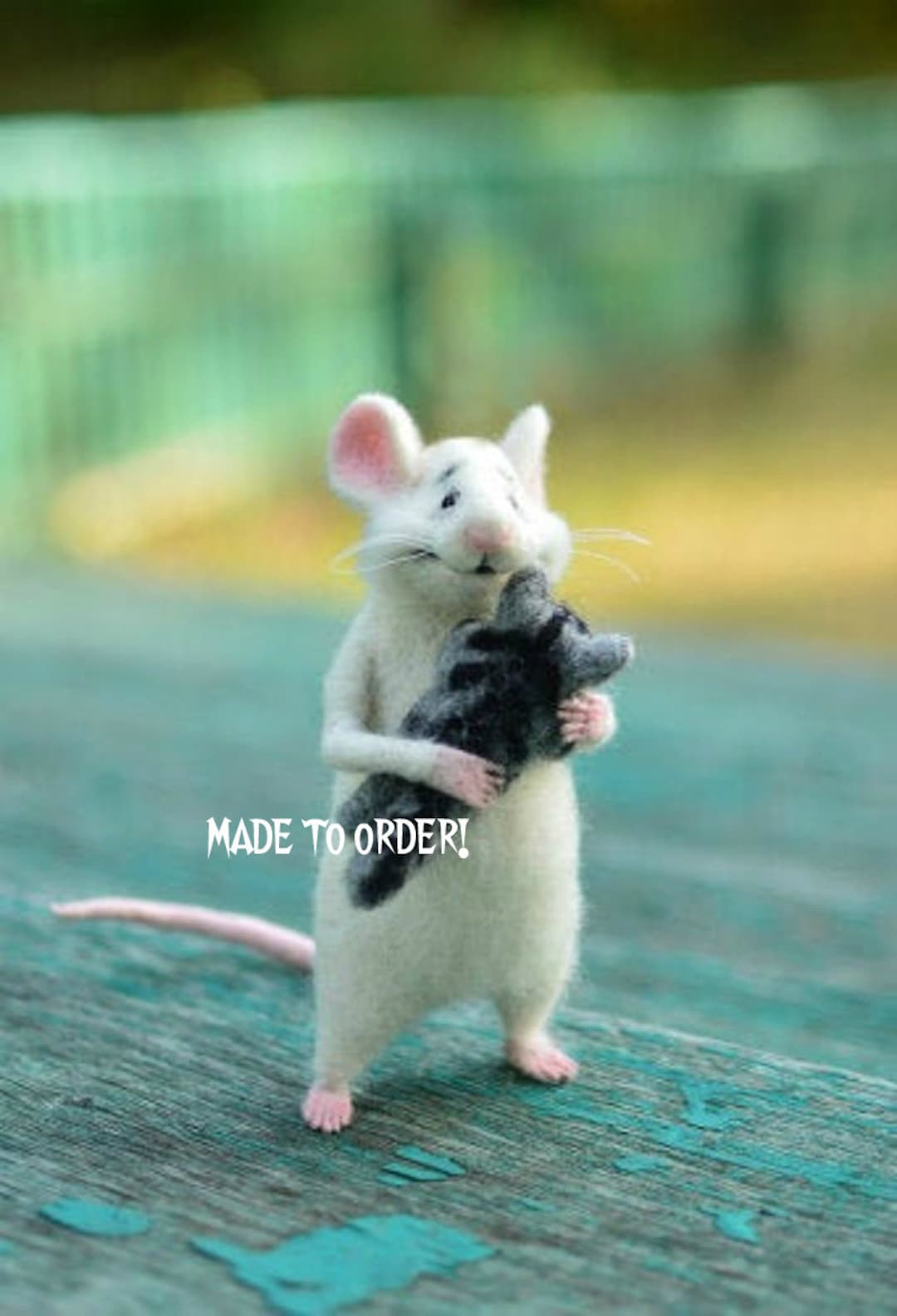 Made to Order Sculpture Mouse White Mouse Collectible Mouse and Kitty ...