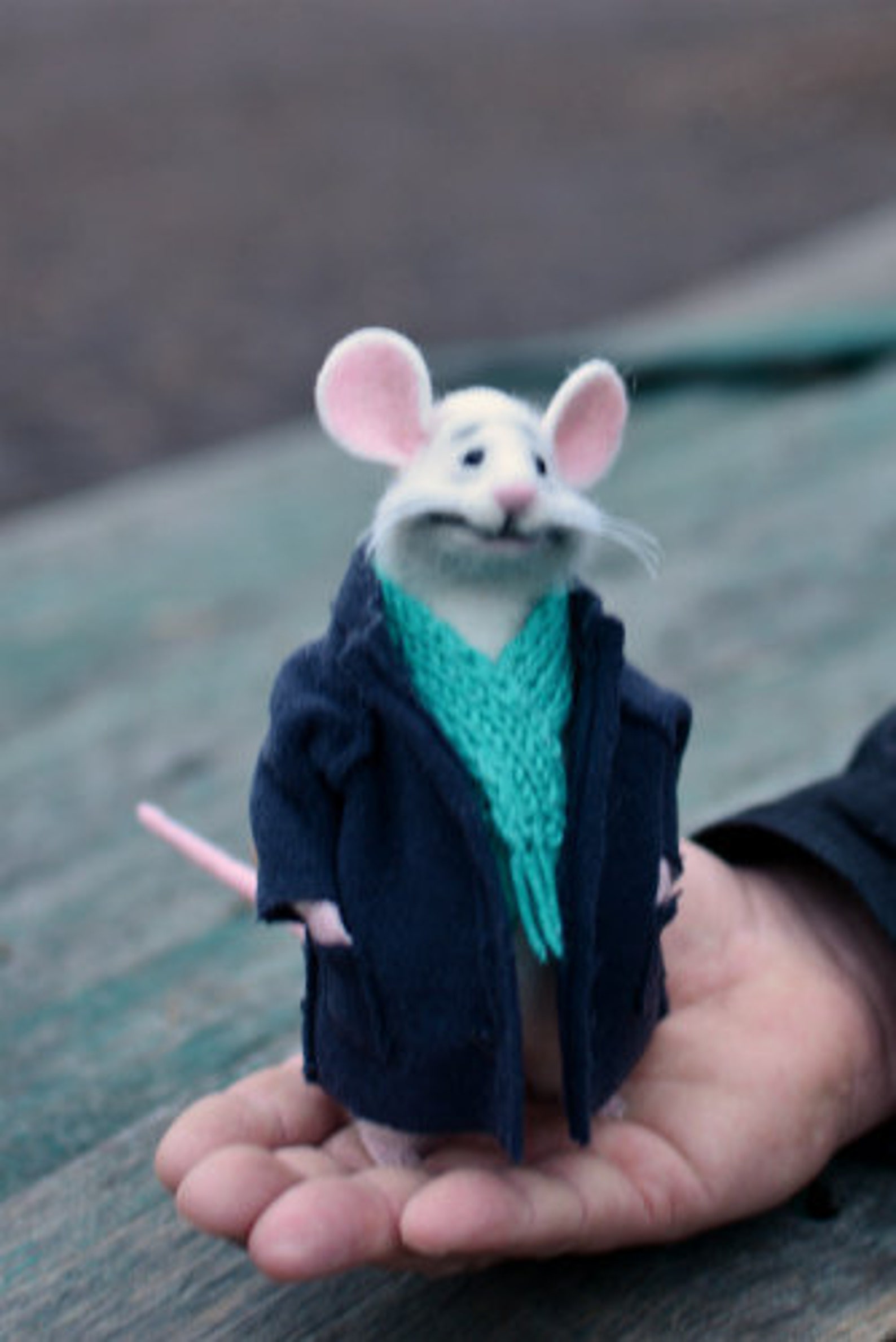 MADE TO ORDER Rat in coat Felting rat Rat in clothes White | Etsy