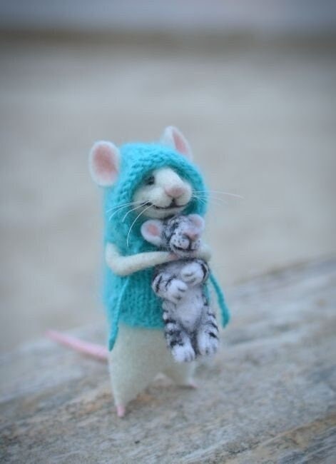Made to Order Mouse and Tiger Cub Felted Mouse Mouse in | Etsy