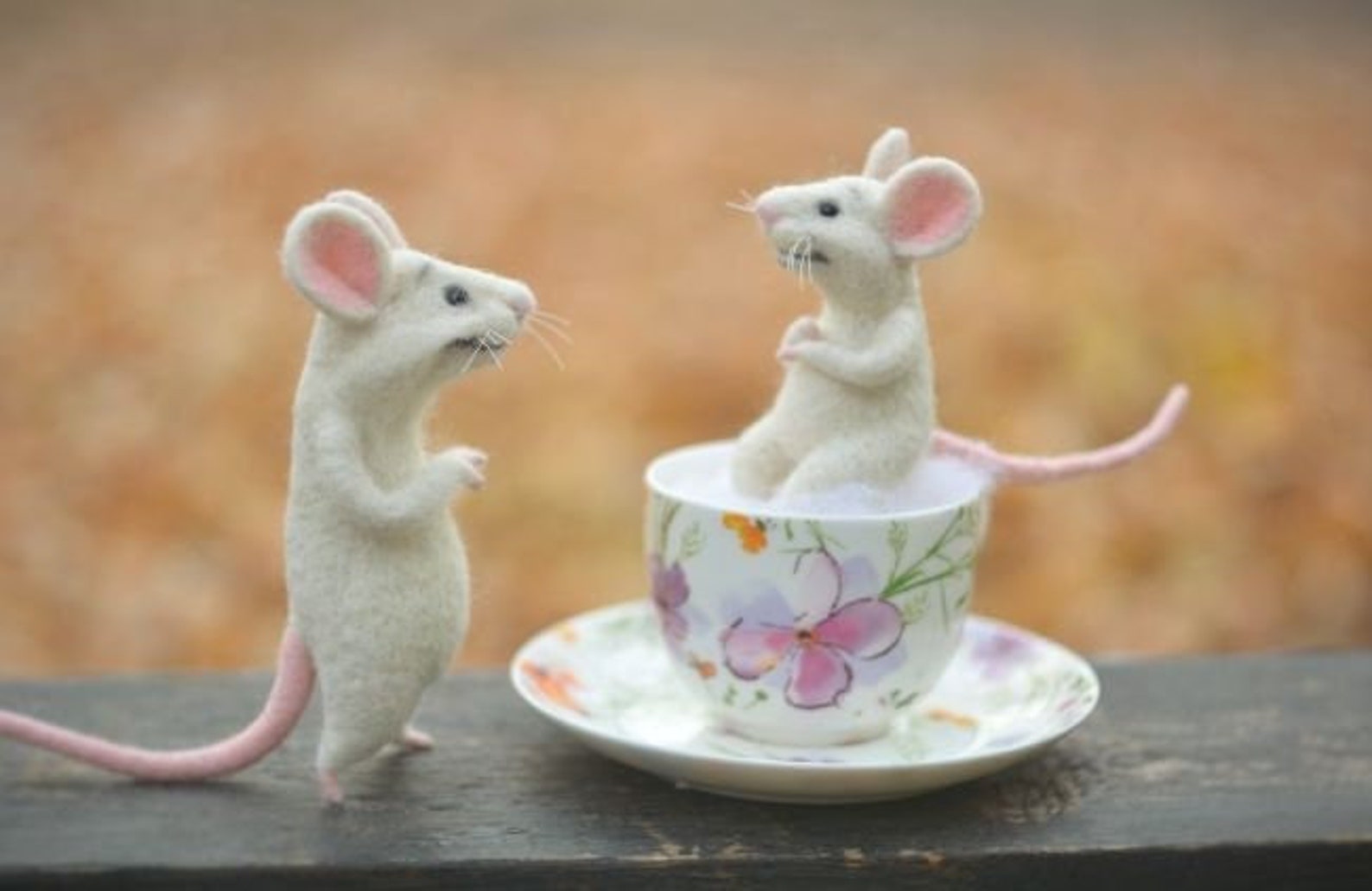 MADE TO ORDER White Mice Mouse in the Cup Cute Mouse Mouse on - Etsy