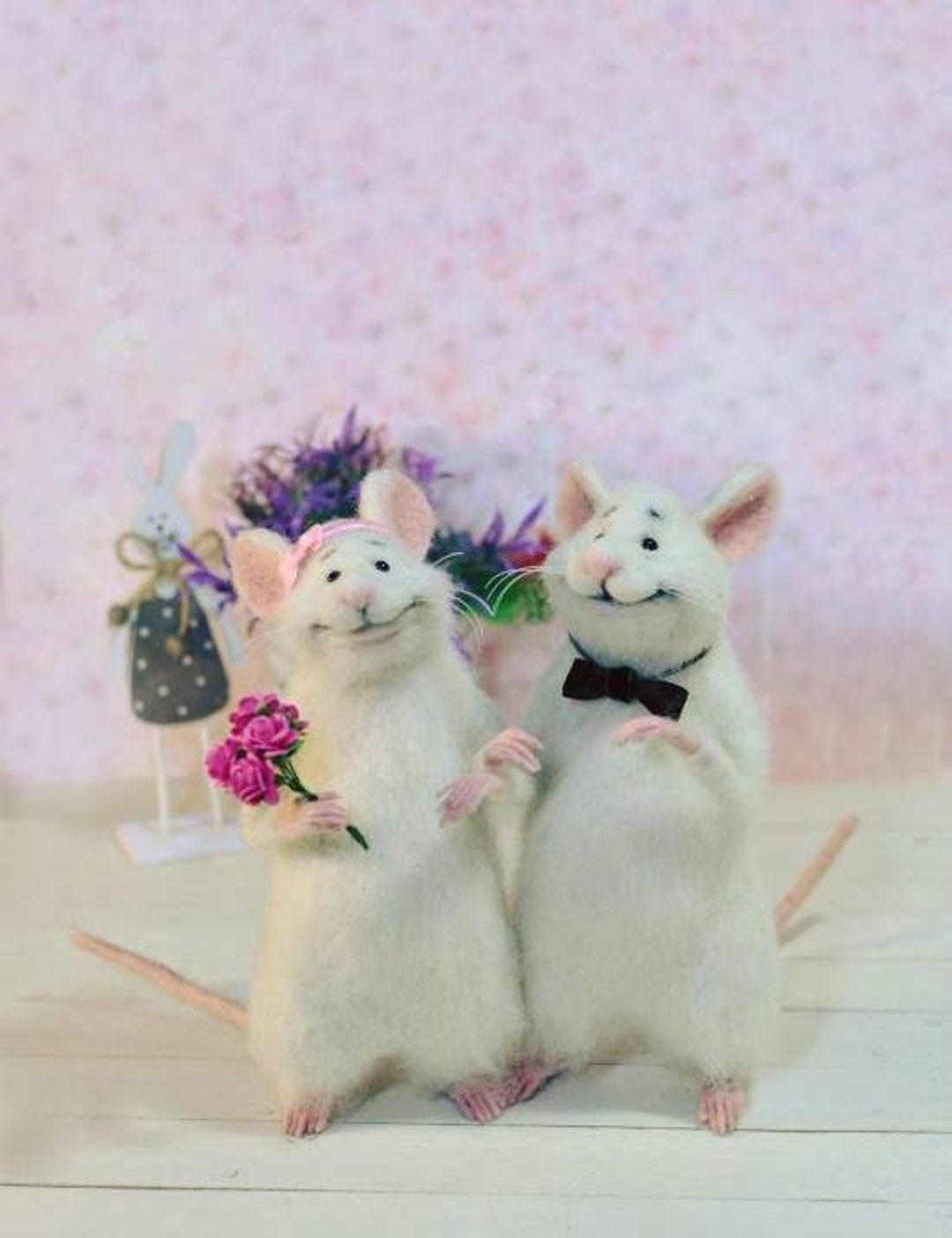 MADE TO ORDER Wedding Mice Сouple Mice White Mice Mice in Love - Etsy