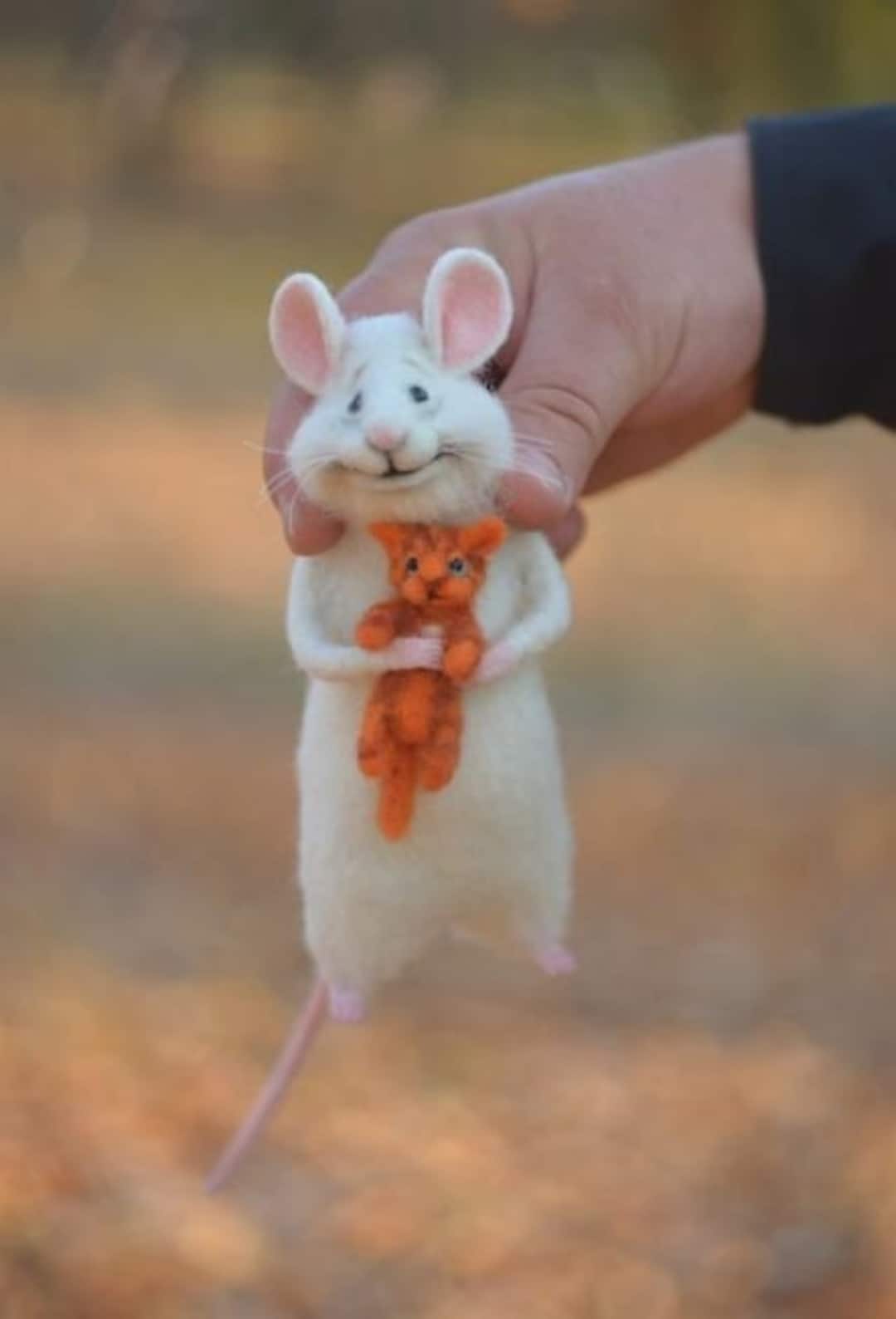 Made to Order Felted Rat, Cute Rat, White Rat, Miniature Rat, Felted ...