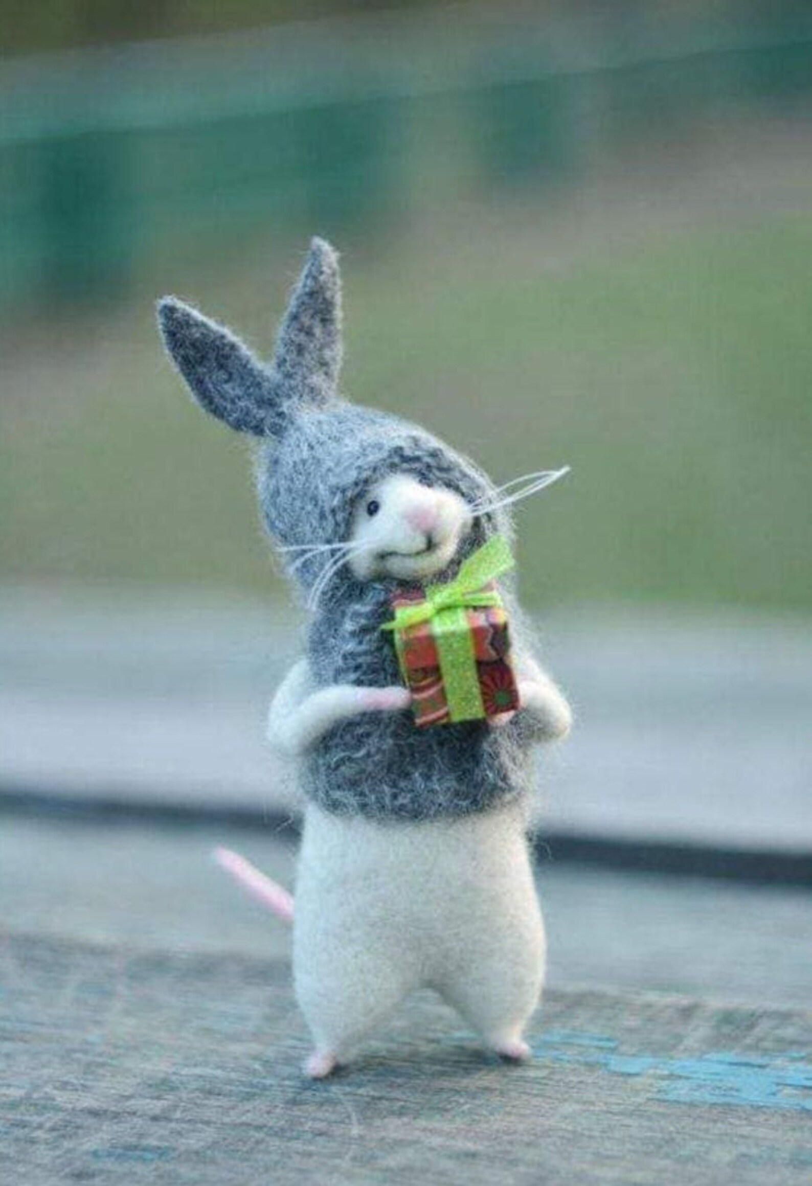 Sculpture Little Mouse Collectible Mouse Bunny Figurine White - Etsy