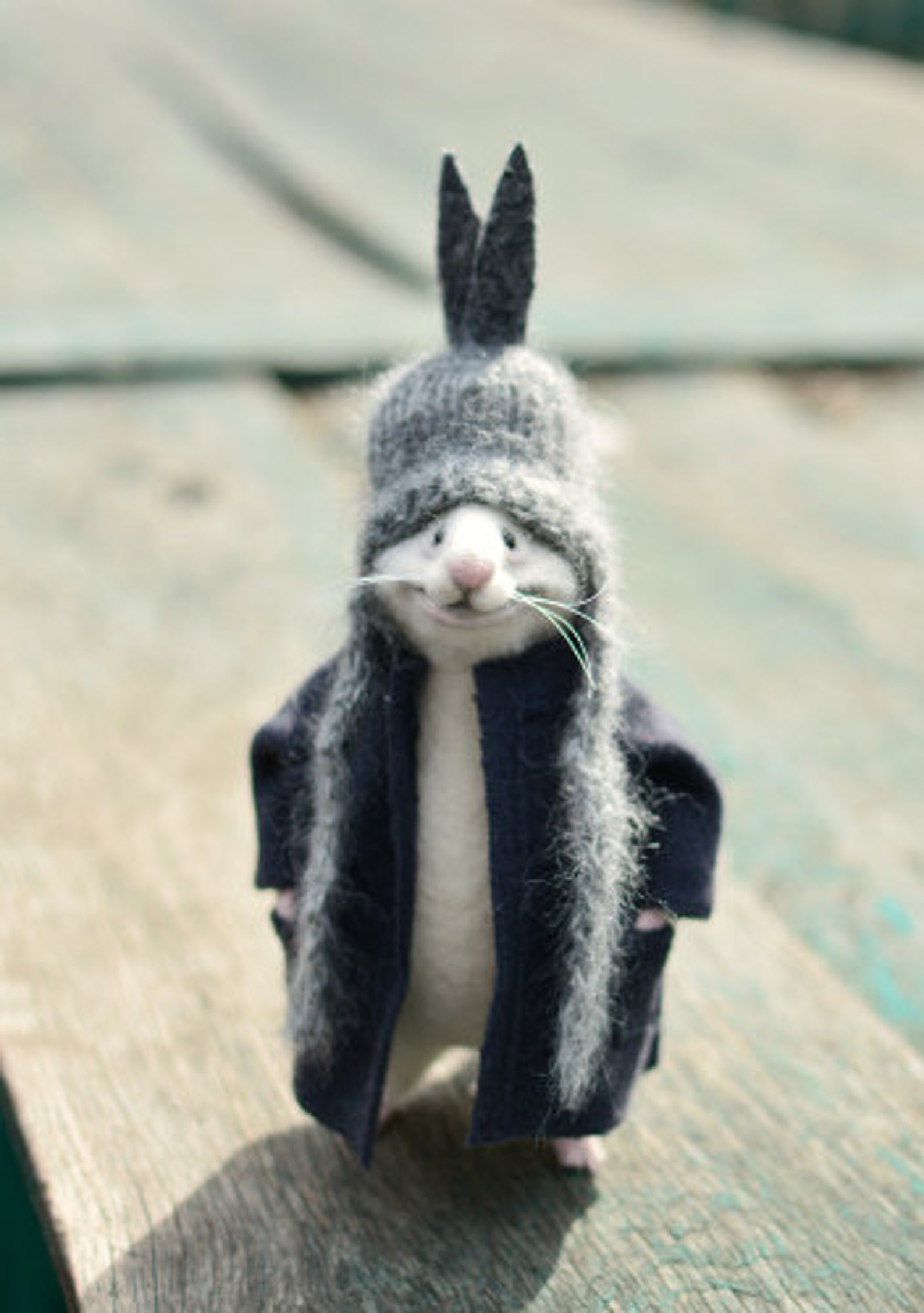 MADE TO ORDER Rat in coat Felting rat Rat in clothes White | Etsy