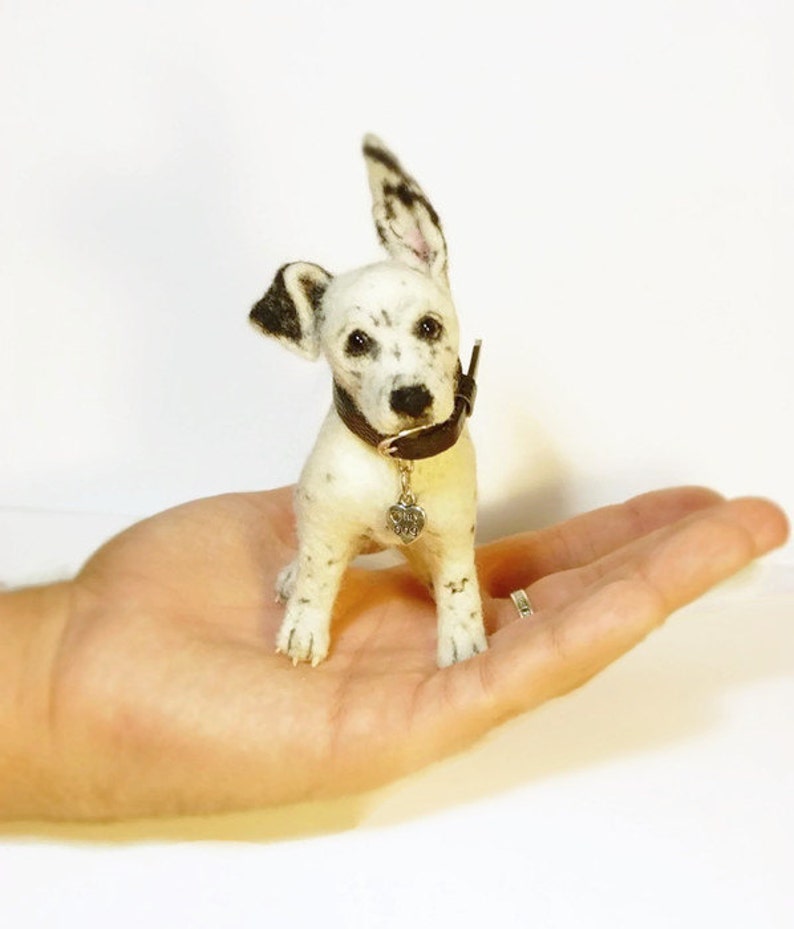 MADE TO ORDER Miniature dog Miniature sculpture Felted dog | Etsy