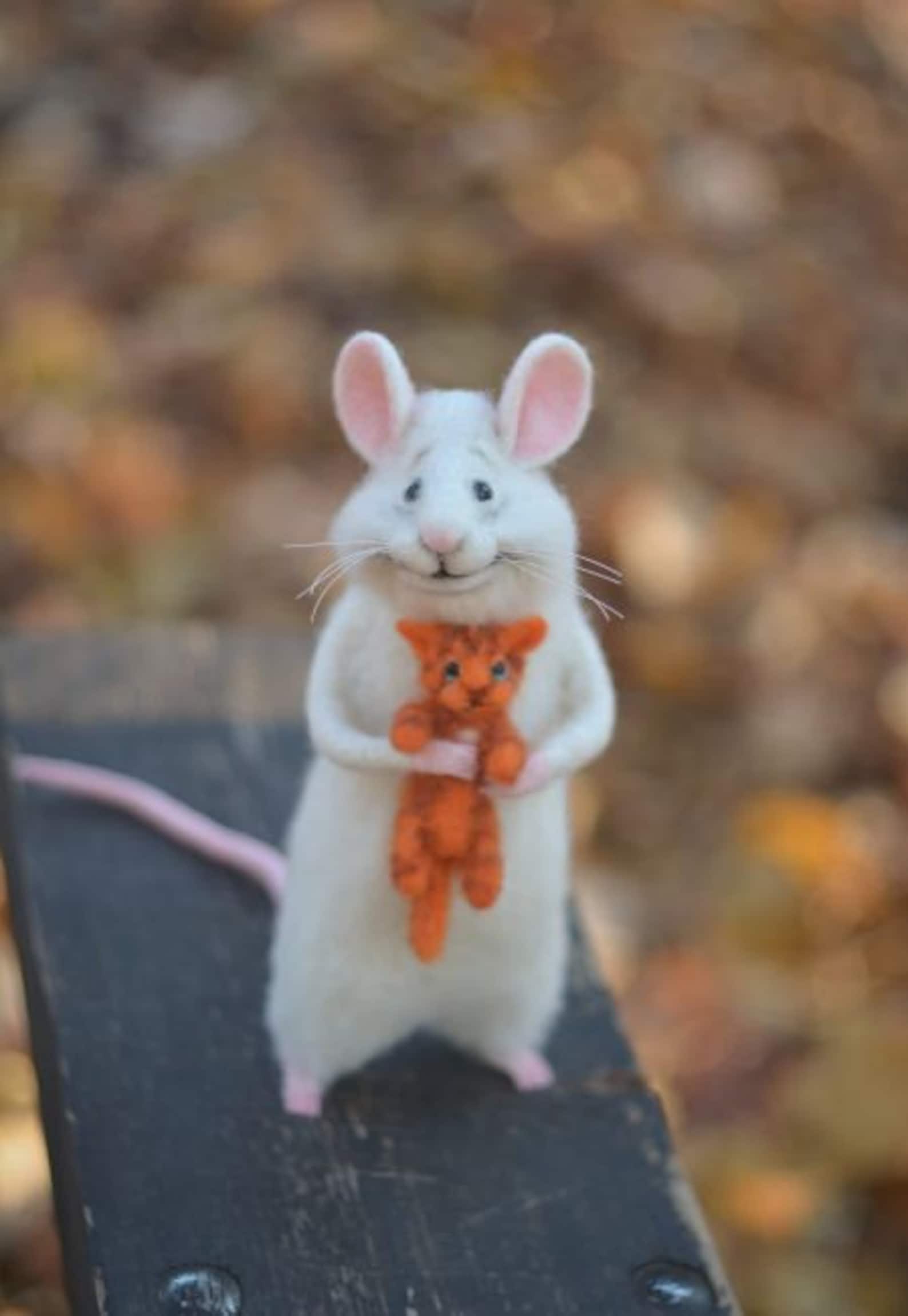Made to Order Felted Rat Cute Rat White Rat Miniature Rat | Etsy