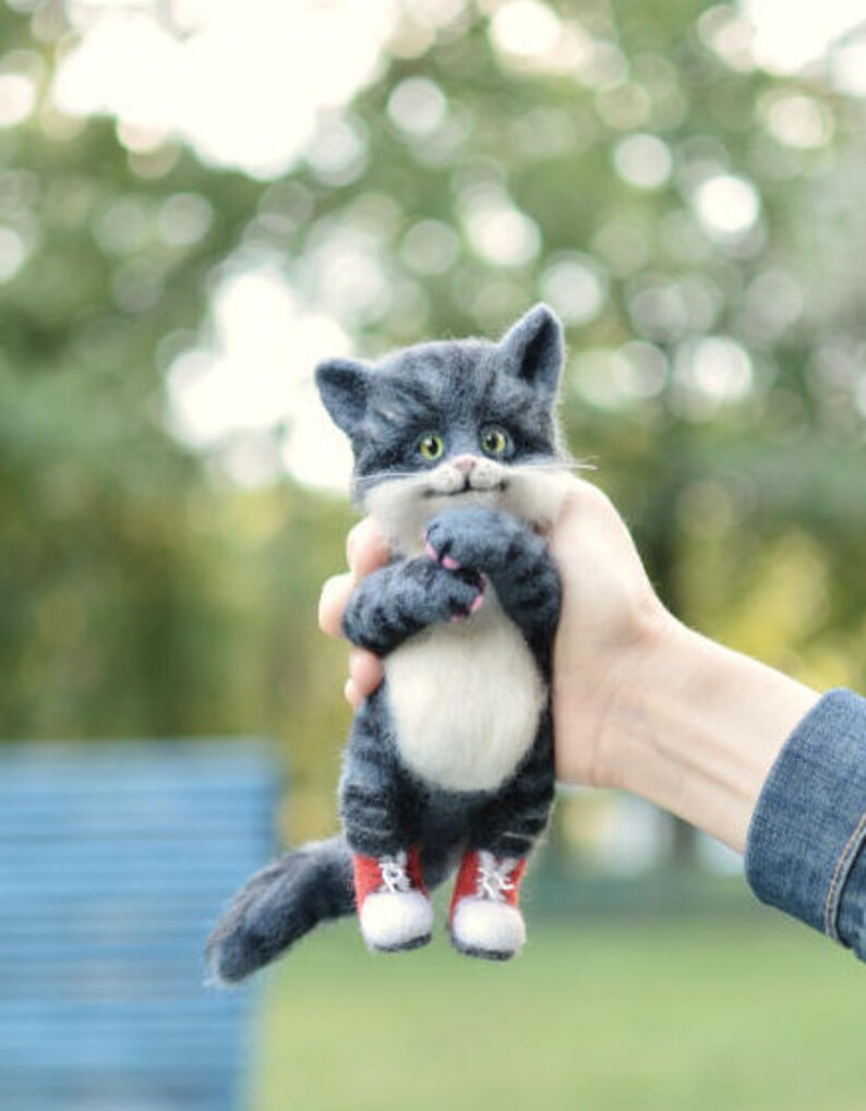 MADE TO ORDER Little kitten Gift for her Cute cat Grey kitten | Etsy