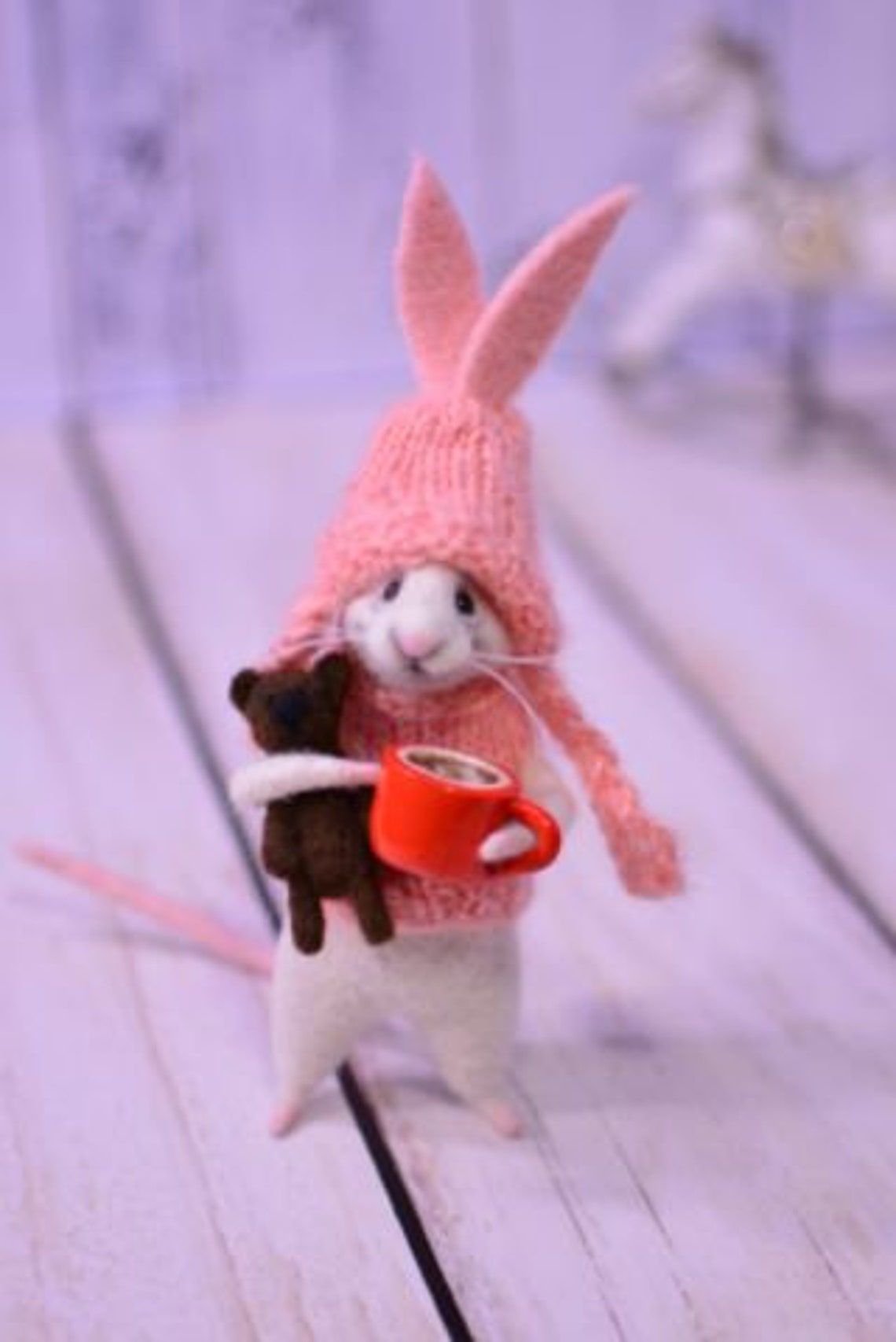 MADE TO ORDERMouse bunny Mouse rabbit Easter Gift Bunny Gift | Etsy