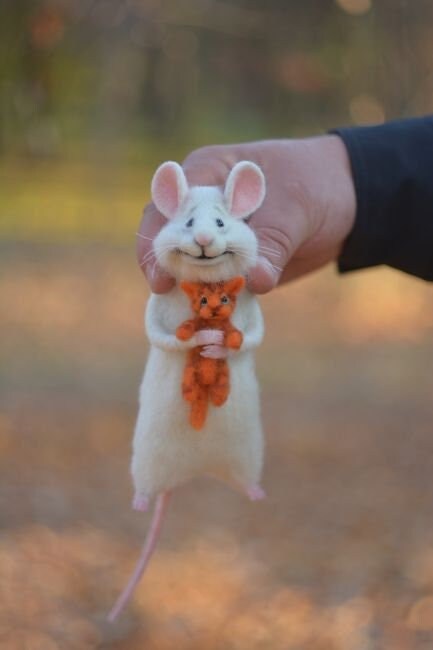 Made to Order Felted Rat Cute Rat White Rat Miniature Rat | Etsy