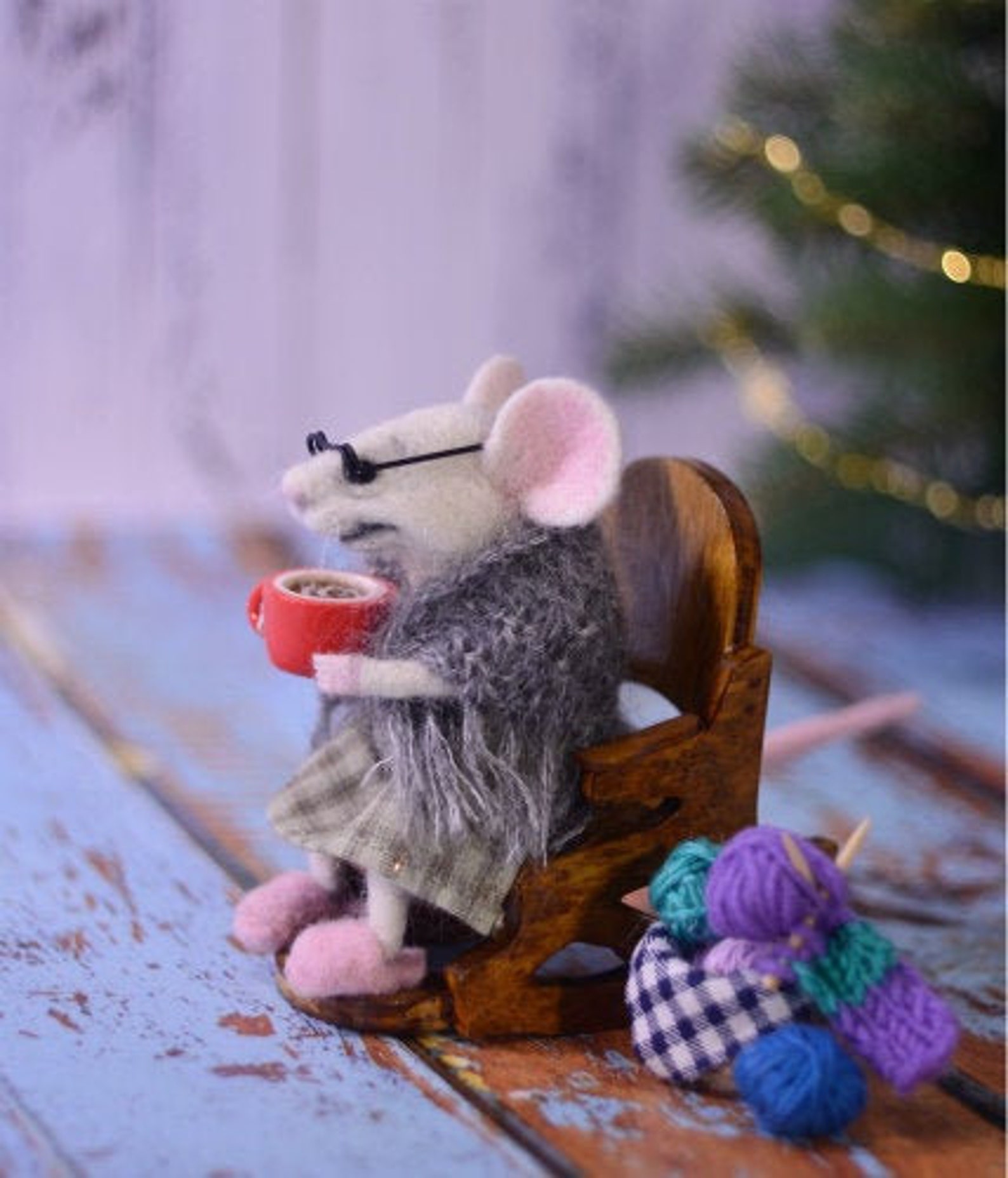 Made to Order Collectible Figurine Mouse in Armchair Gift for - Etsy