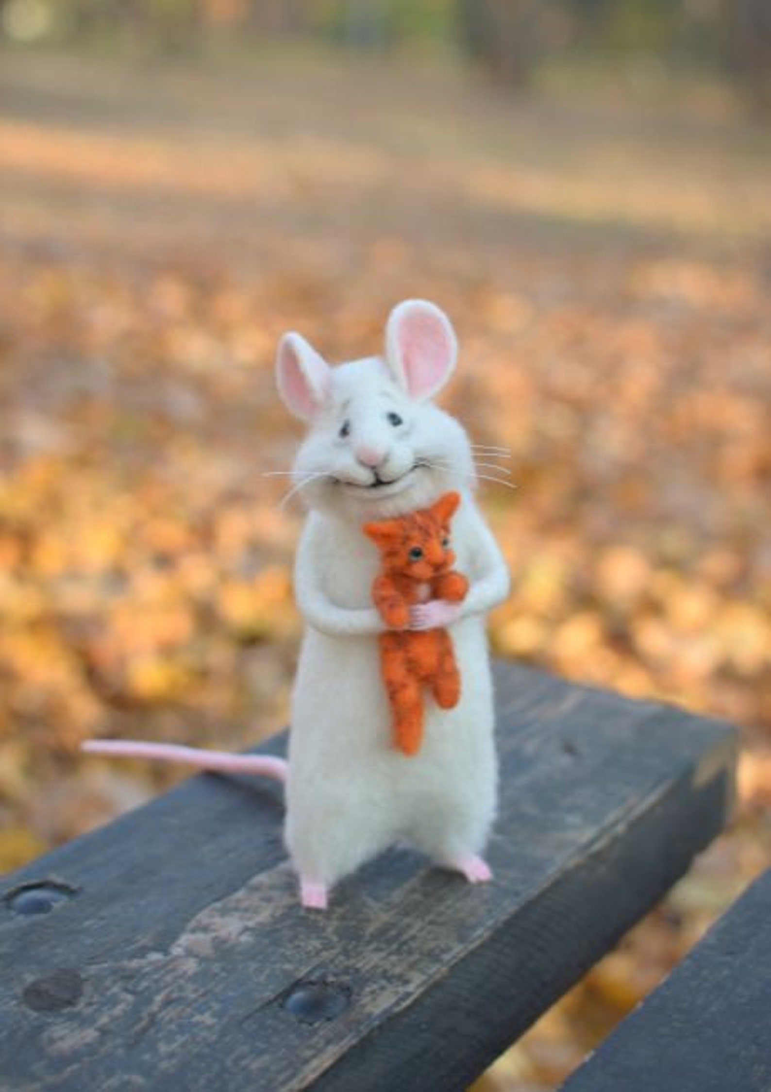 Made to Order Felted Rat Cute Rat White Rat Miniature Rat | Etsy