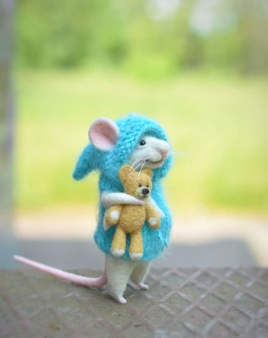 Made to Order Gift for Mom Sculpture Mouse in Jumper Teddy Bear Angel ...