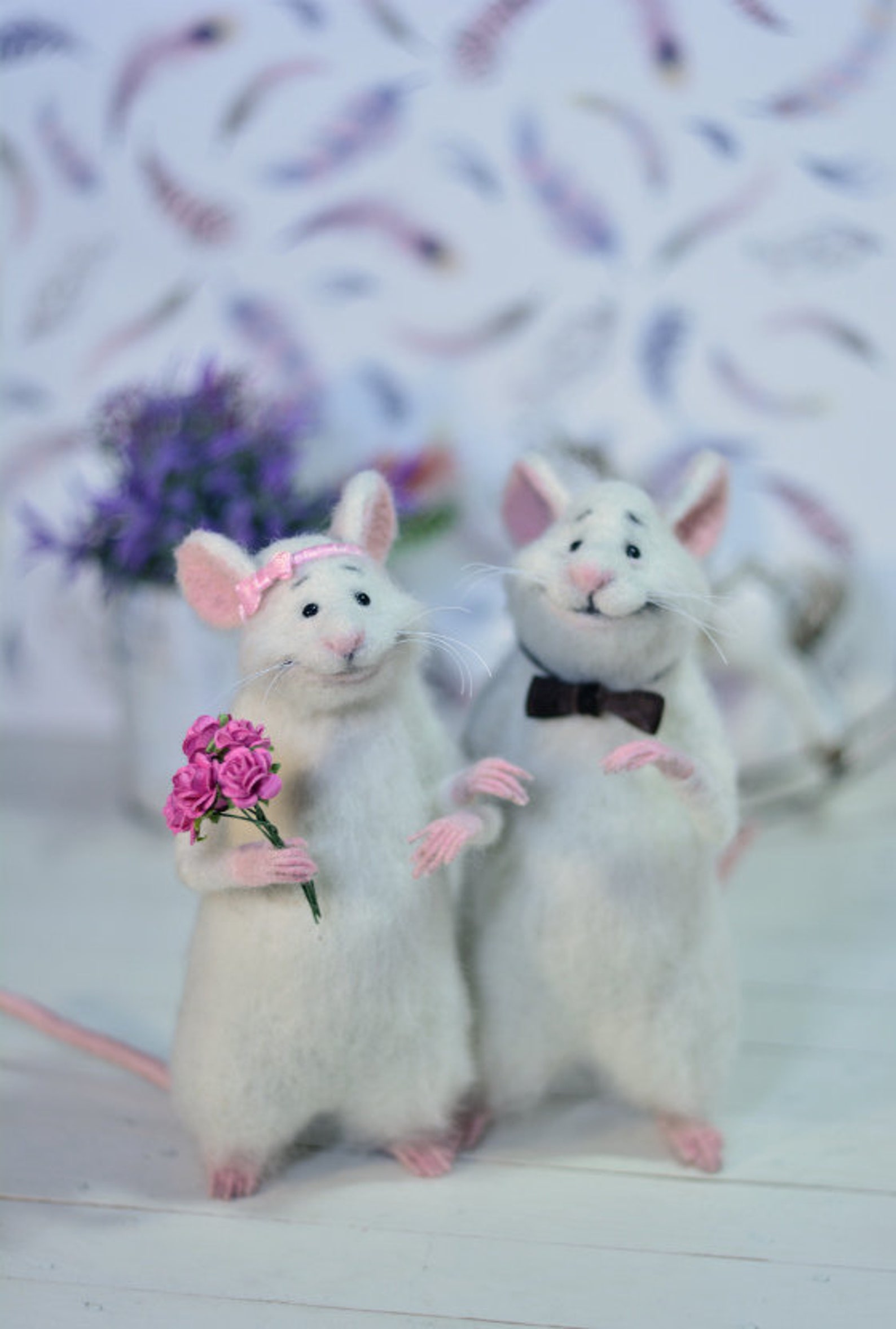 MADE TO ORDER Wedding Mice Сouple Mice White Mice Mice in Love - Etsy