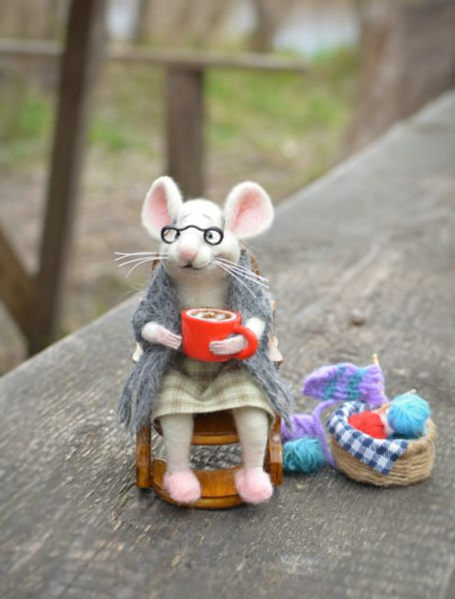 Made to Order Collectible Figurine Mouse in Armchair Gift for - Etsy