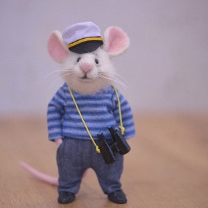 Sailor Mouse, Made to Order, Felted Mouse, Mouse in Clothes, Sailor ...