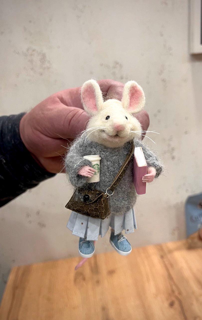 Made to Order!felt Mouse Doll, Handmade Wool Figurine, Christmas Gift ...