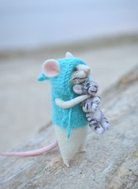 Made to Order Mouse and Tiger Cub Felted Mouse Mouse in | Etsy
