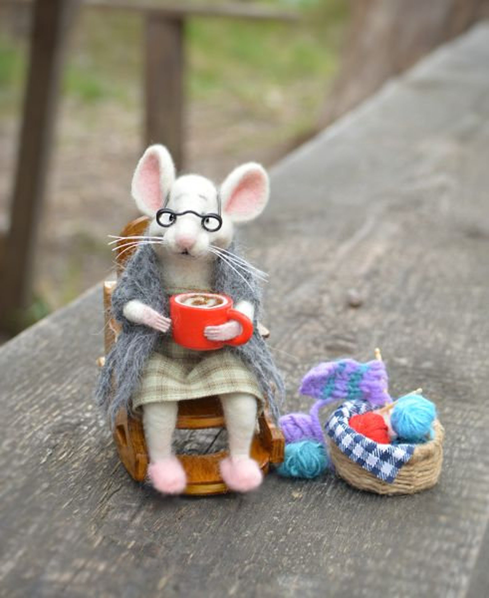 Made to Order Collectible Figurine Mouse in Armchair Gift for - Etsy