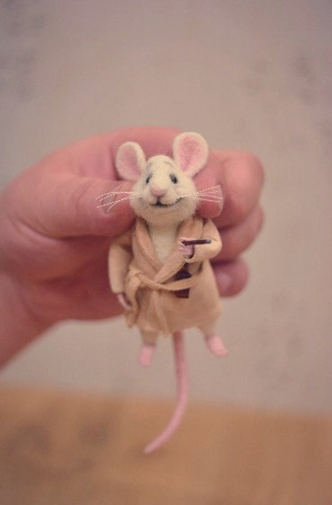 Miniature Mouse Mouse in a Bathrobe Made to Order Mouse With a Cigar ...