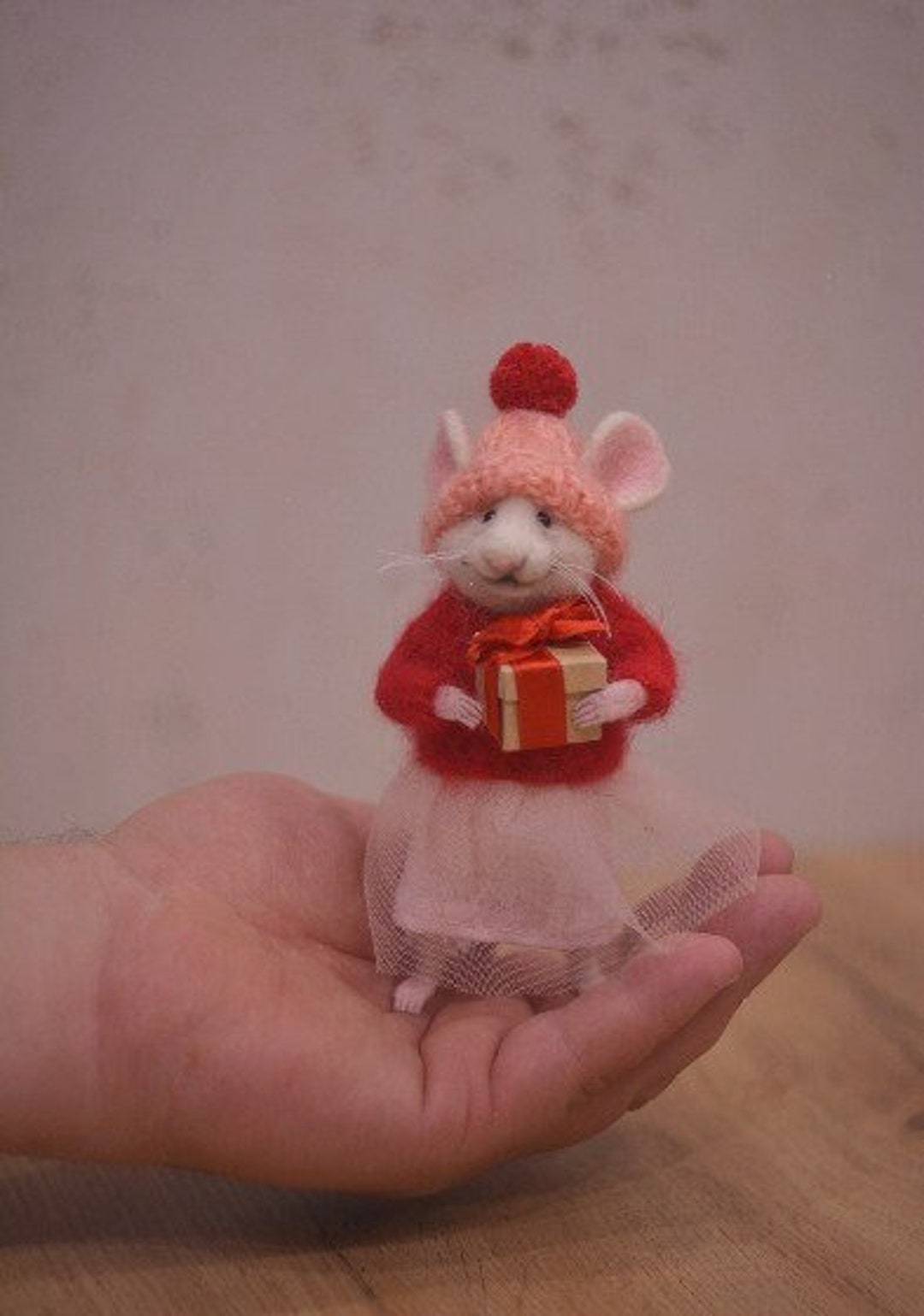 Made to Order White Mouse Birthday Gift Felting Mouse Mouse in Clothes ...