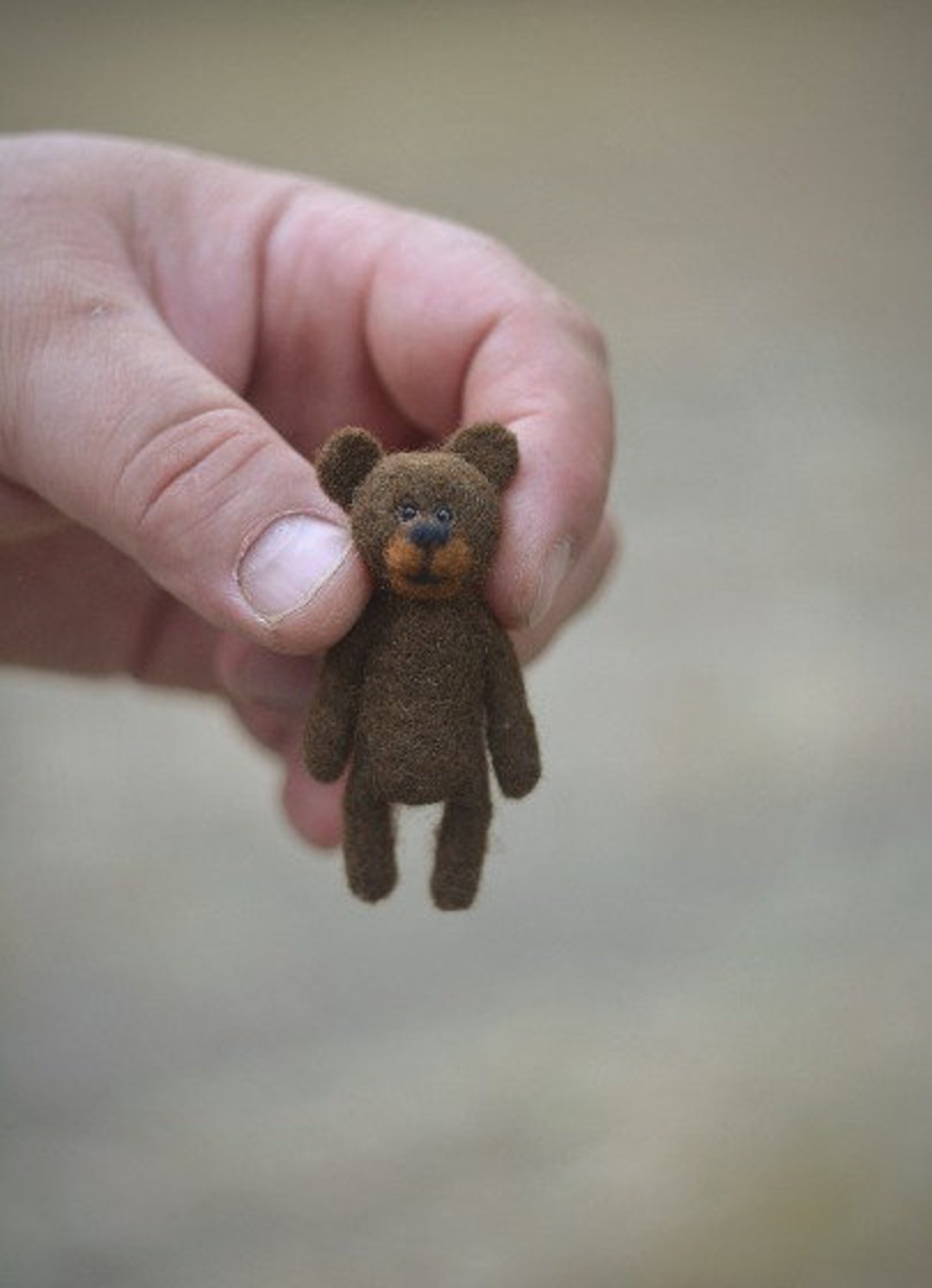 Made to Order, Miniature Bear, Miniature, Felted Bear, Brown Bear, Bear ...