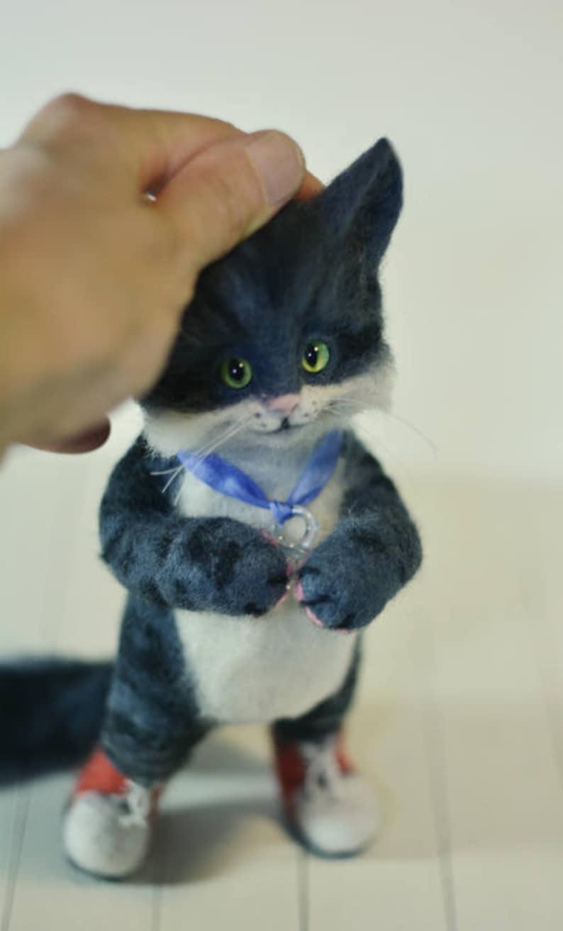 MADE TO ORDER Little kitten Gift for her Cute cat Grey kitten | Etsy