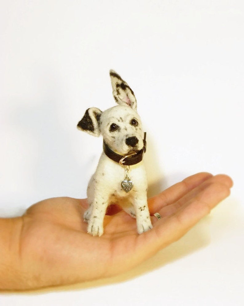 MADE TO ORDER Miniature dog Miniature sculpture Felted dog | Etsy