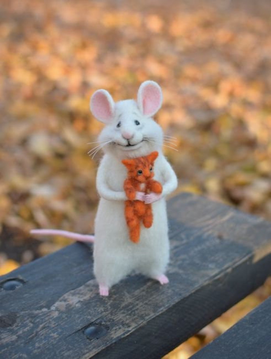 Made to Order Felted Rat Cute Rat White Rat Miniature Rat | Etsy