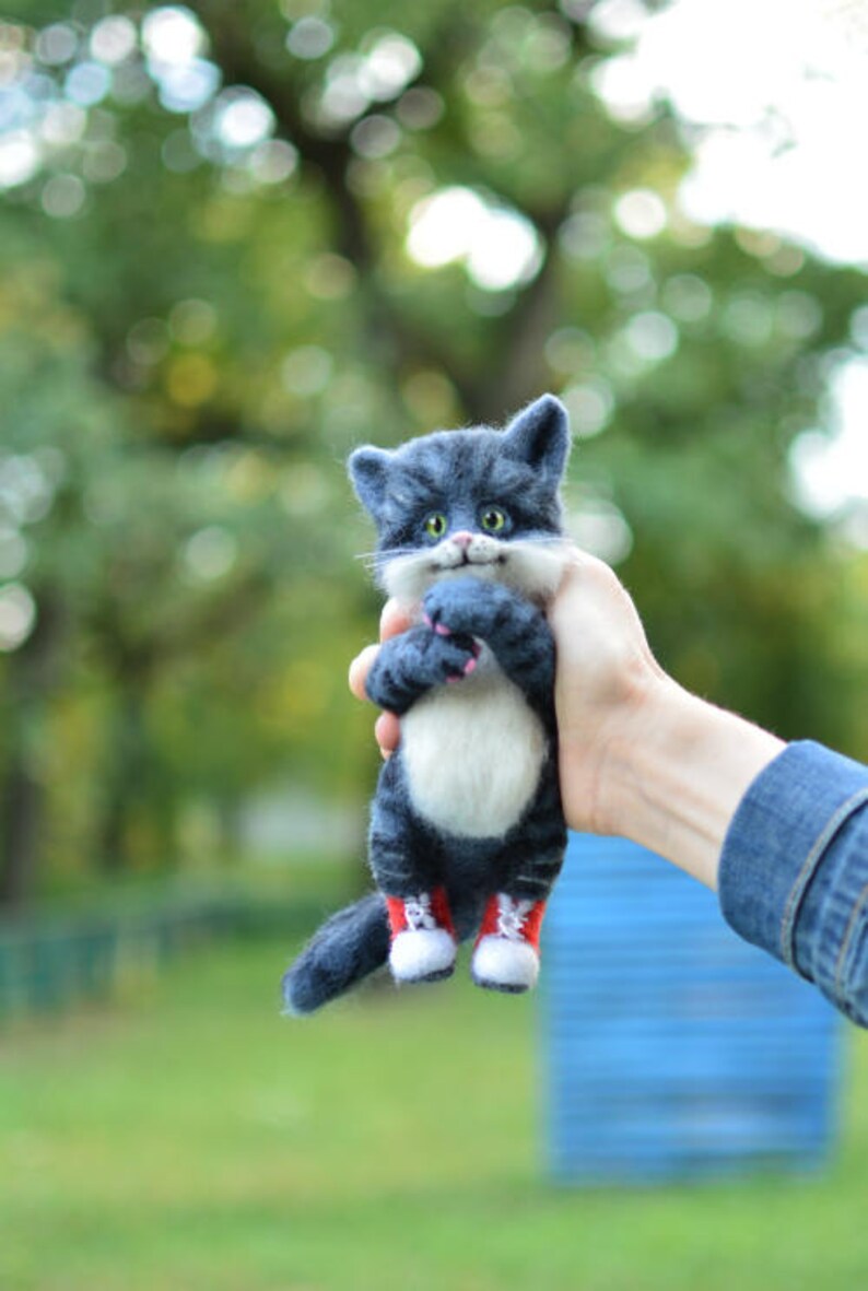 MADE TO ORDER Little kitten Gift for her Cute cat Grey kitten | Etsy