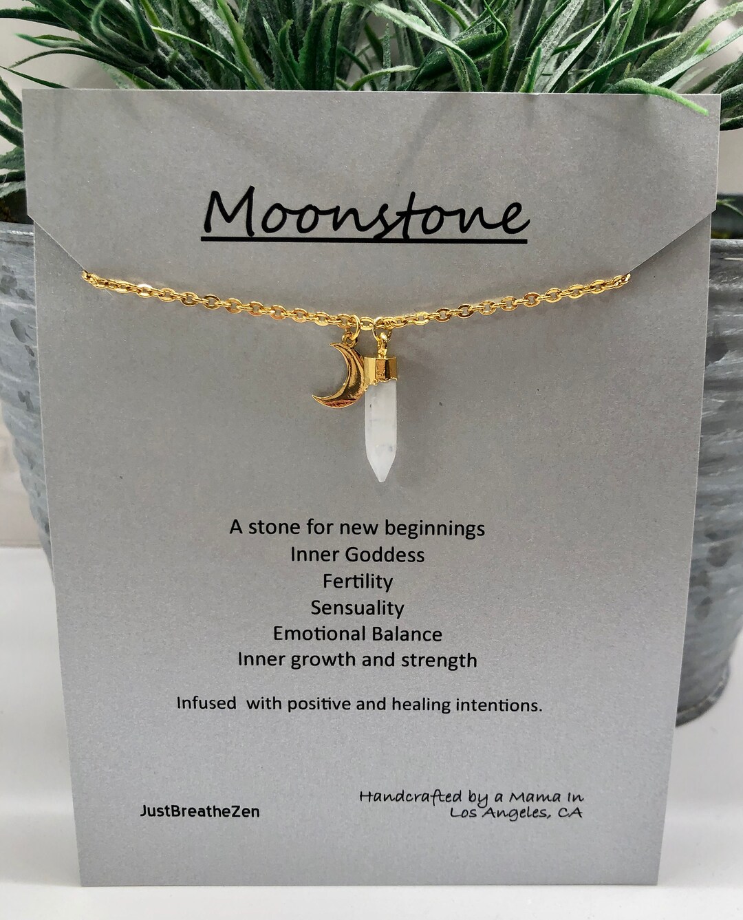 Moonstone Necklace, Moonstone Crystal Necklace, Moonstone Healing ...