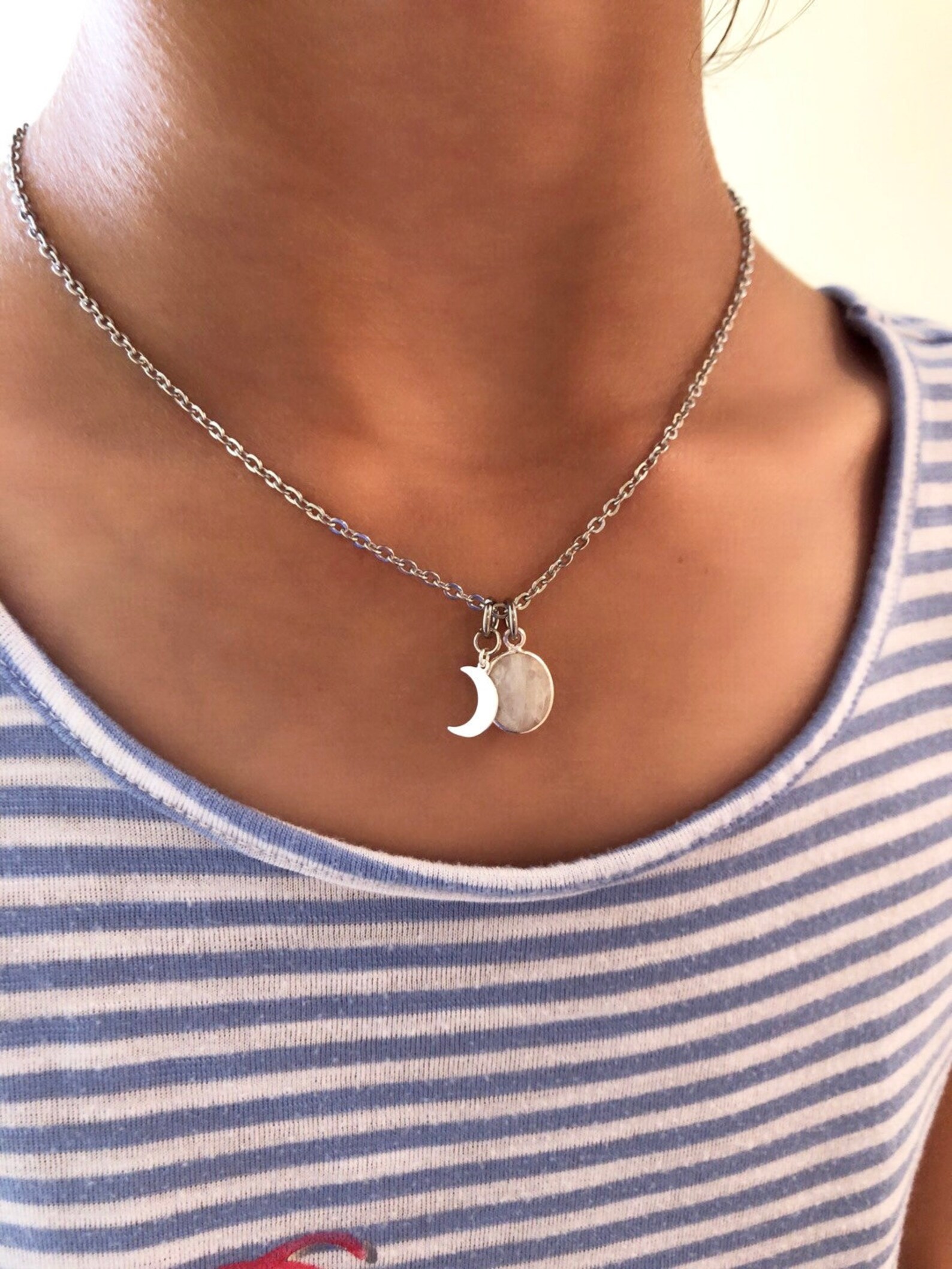 Moonstone Necklace Moonstone Crystal Necklace Moonstone - Etsy