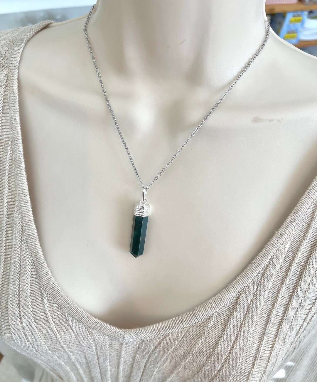 Bloodstone Crystal Necklace, Bloodstone Necklace, Warrior Necklace ...