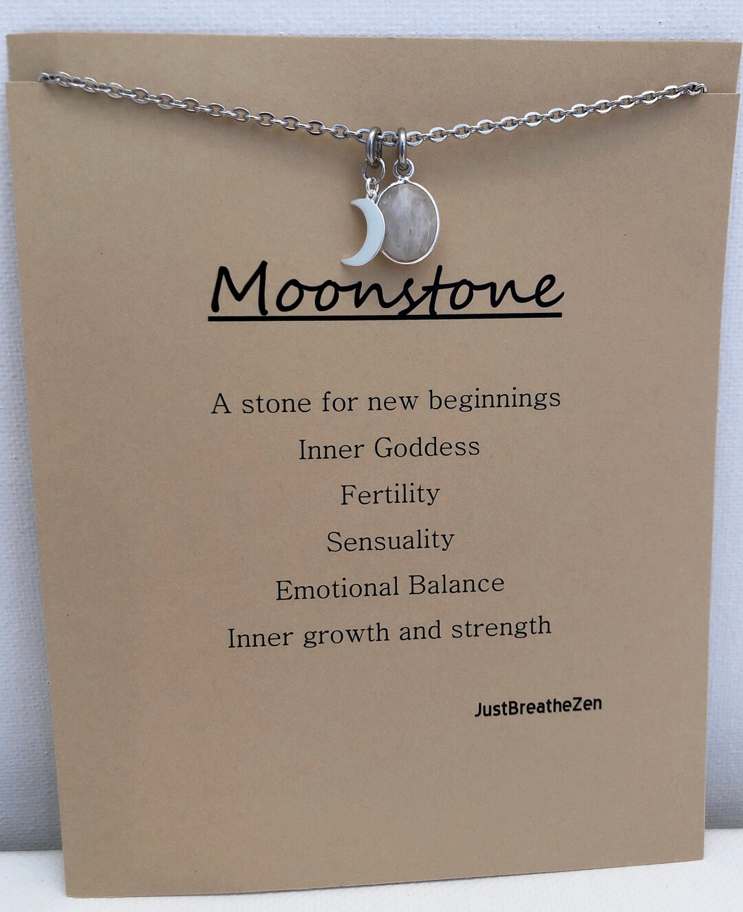 Moonstone Necklace, Moonstone Crystal Necklace, Moonstone Healing ...