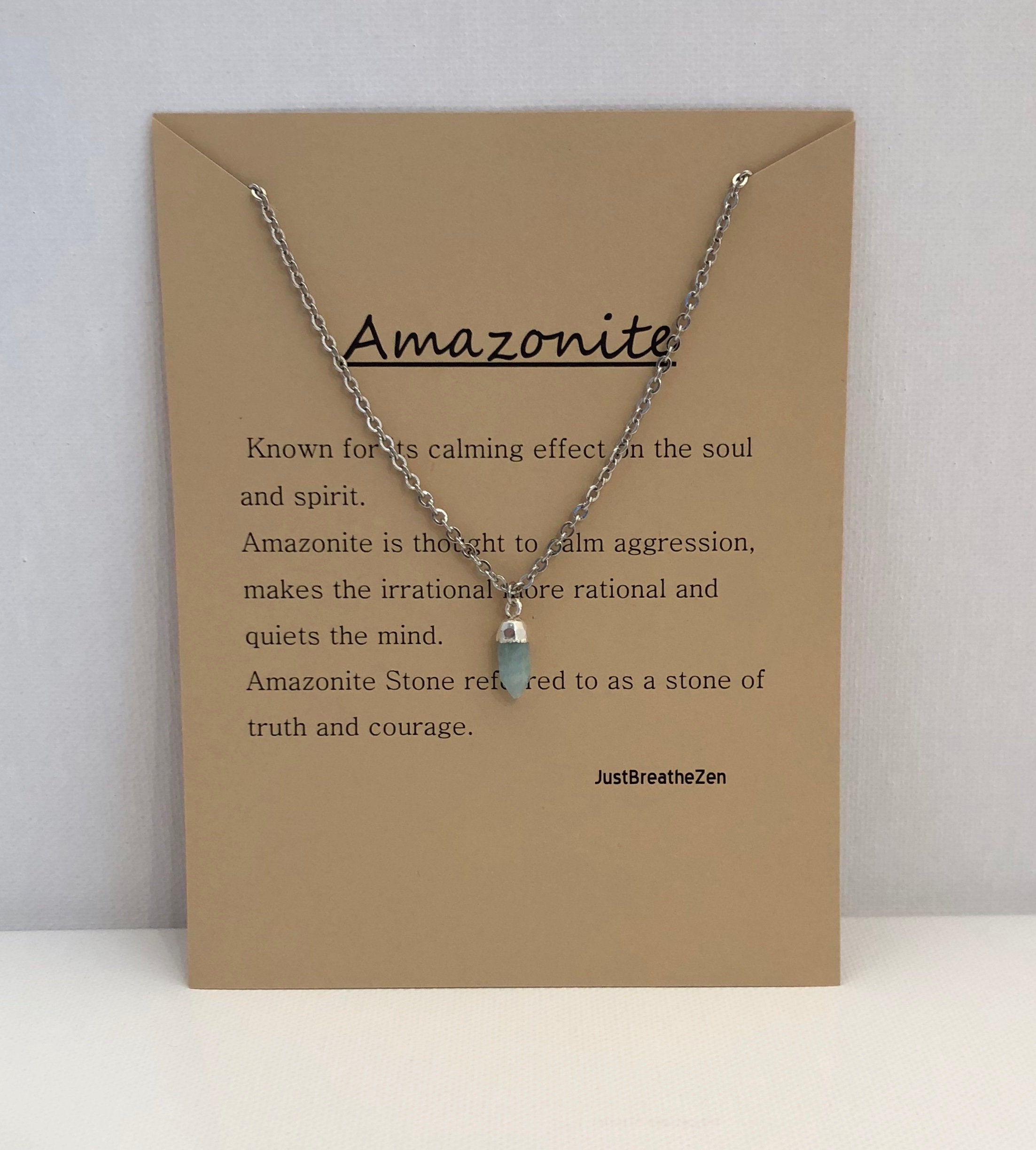 Amazonite Necklace Crystal Amazonite Necklace Healing Stone | Etsy