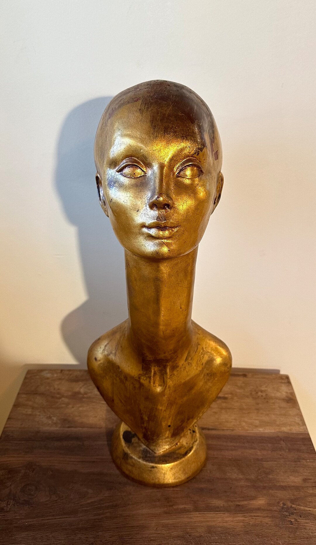 Vintage MCM Gold Mannequin Bust Head Display Model - Etsy