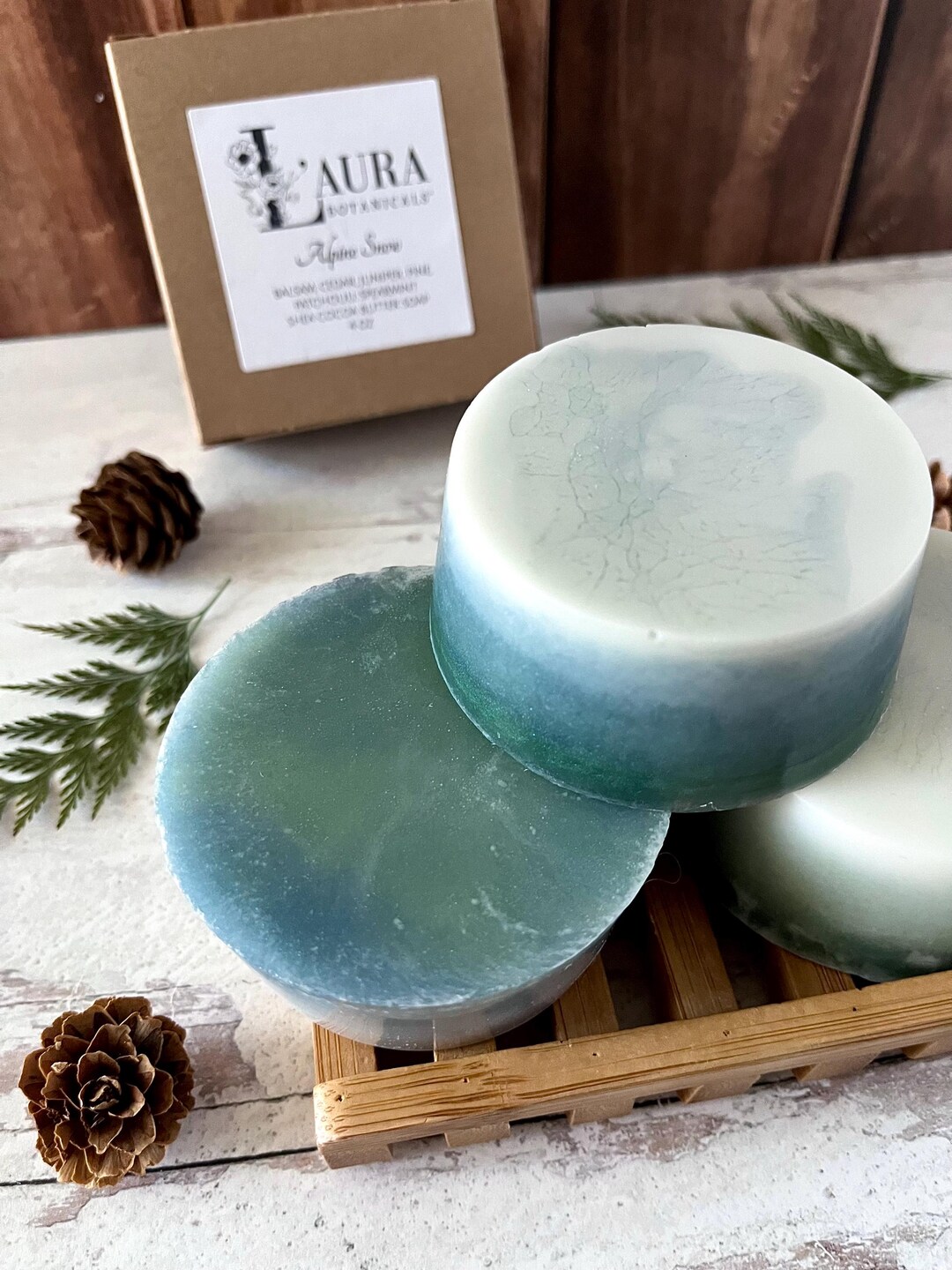 Aromatherapy Alpine Snow Shea Butter Cocoa Butter Soap Round - Soap ...