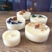 Soy Wood Wick Aromatherapy Jumbo Tea Light Candles Set of 4 Cozy Fall Botanical Crystal Soy Wax ...